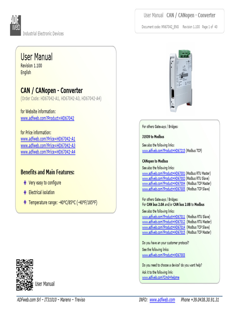 CAN_CANopen_MN67042_ENG | PDF | Information And Communications Technology | Internet Protocols