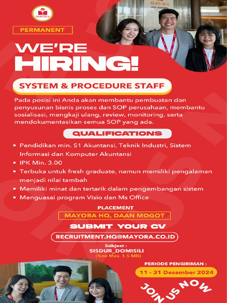 Mayora Group Are Hiring!-2 | PDF