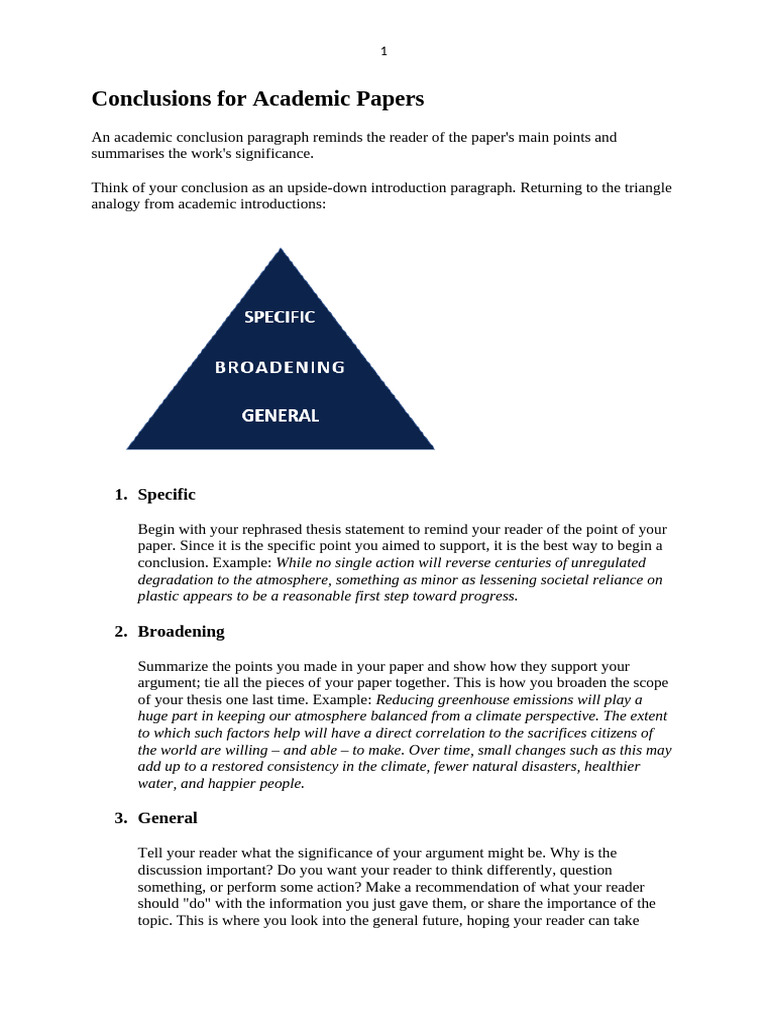 Conclusions for academic papers | PDF | Essays | Thesis