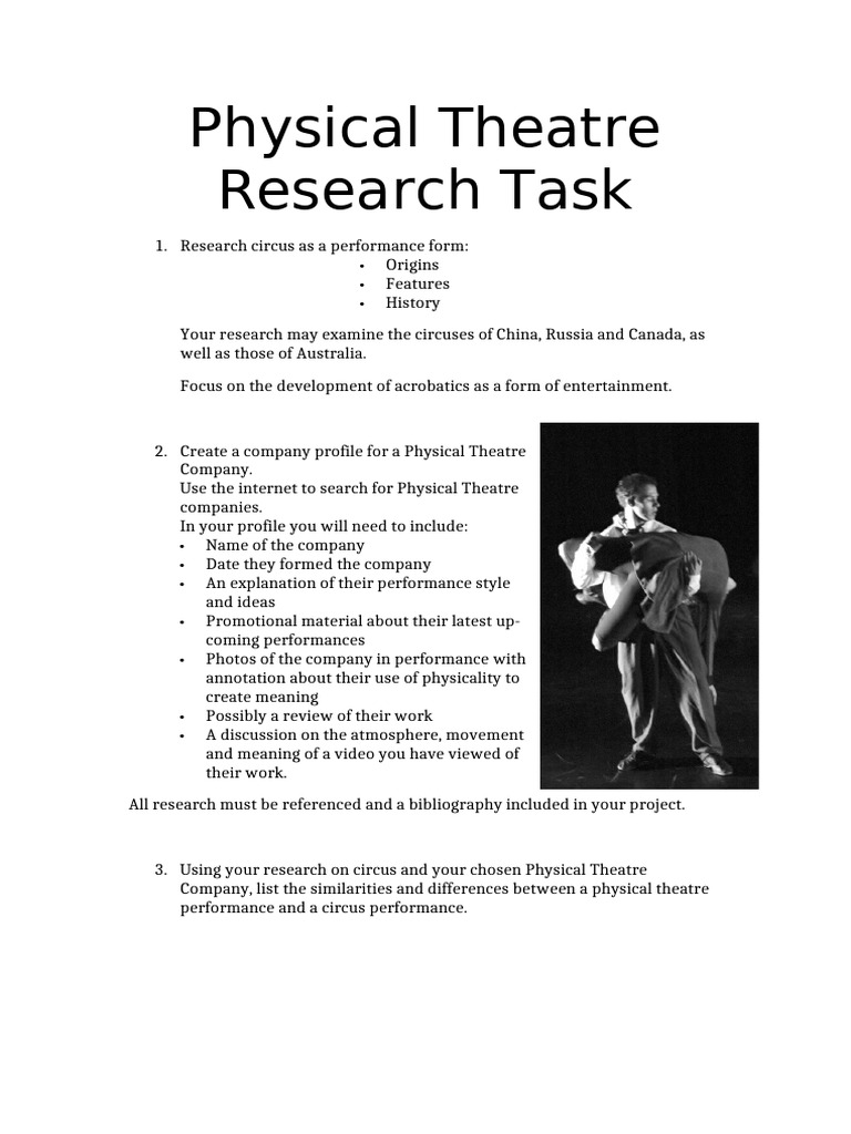 Physical Theatre Research Task | PDF