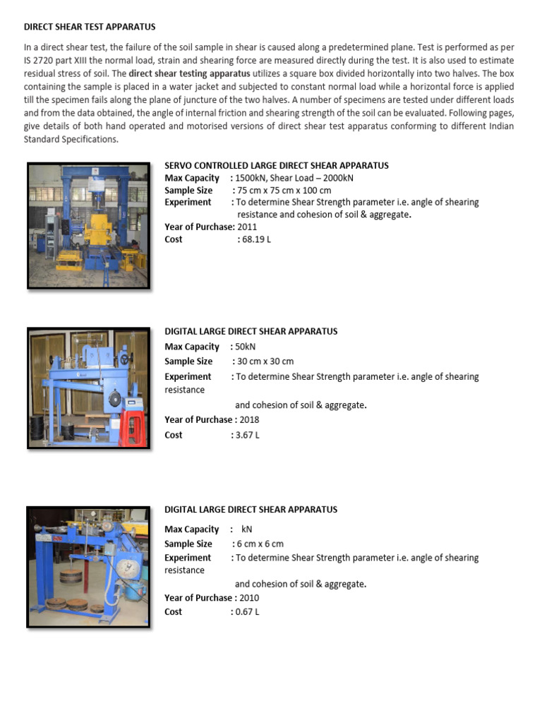 Direct Shear Test Apparatus | PDF | Shear Stress | Mechanics