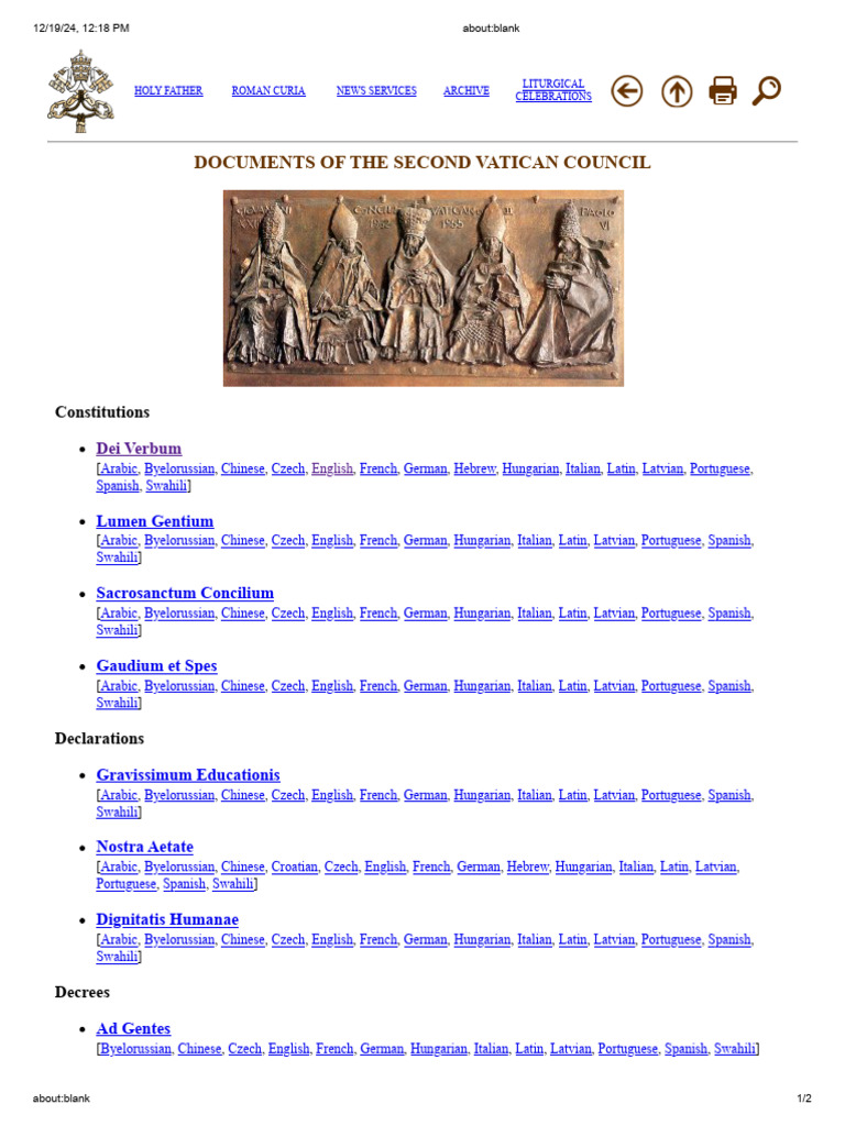 Vatican II Documents | PDF | Second Vatican Council | Catholic Church