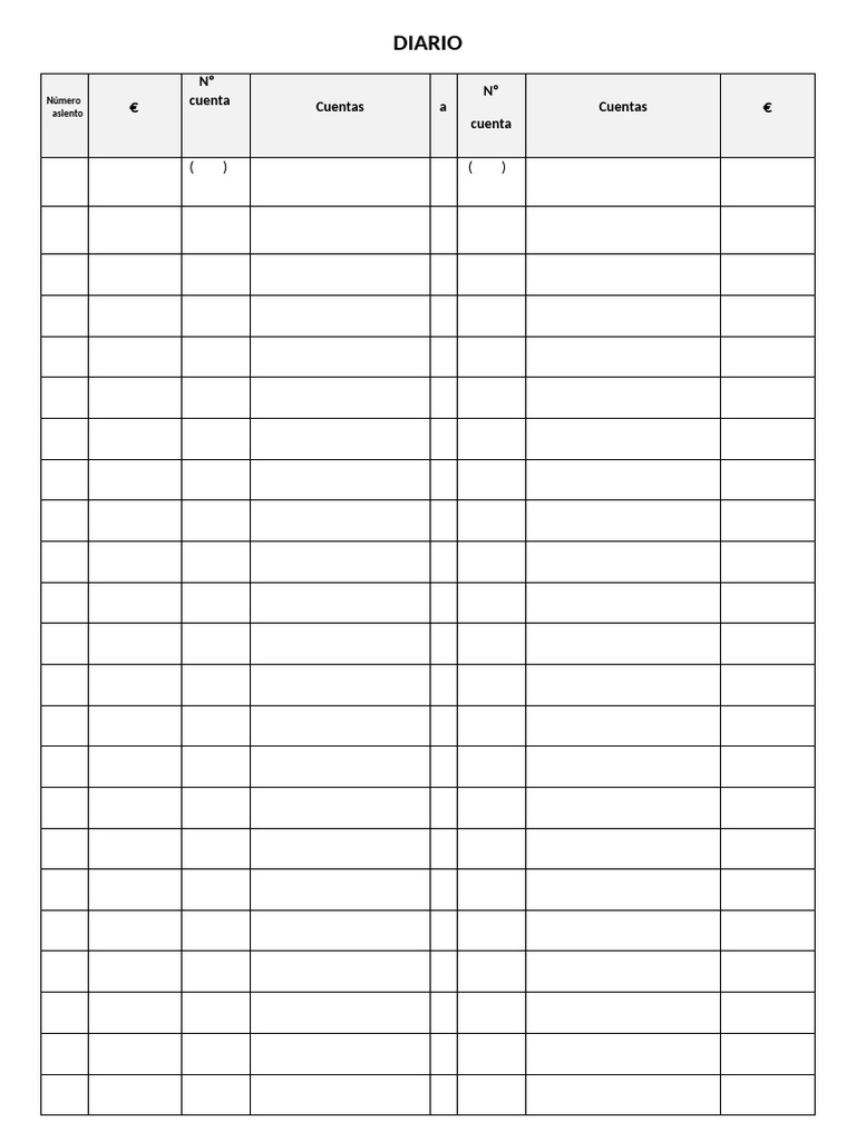 Formato de Diario Contable | PDF