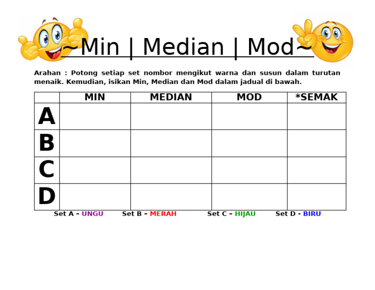 Lembaran Kerja Min Median Mod | PDF