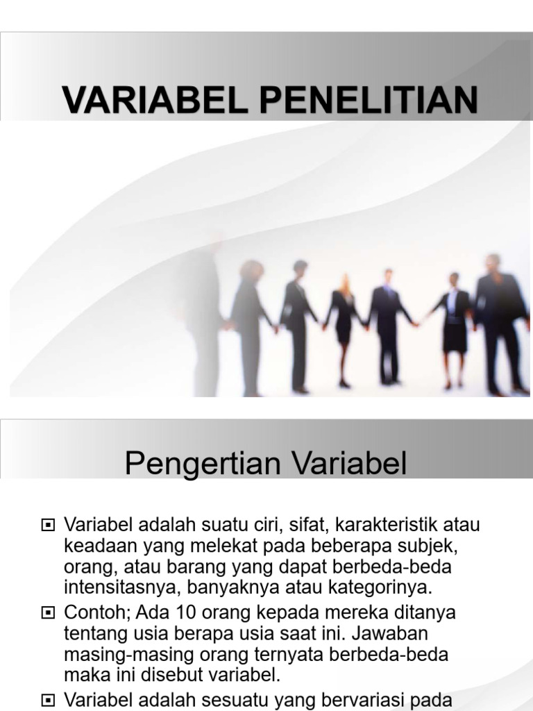 Pengertian dan Jenis Variabel dalam Penelitian | PDF