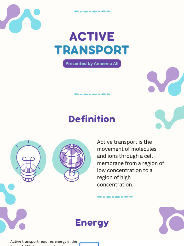 Active Transport | PDF | Adenosine Triphosphate | Cell Membrane