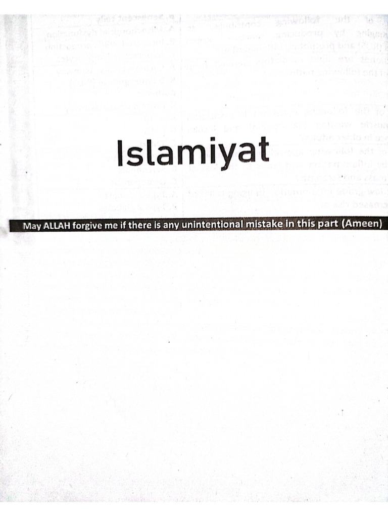 Islamiyat and Nps | PDF