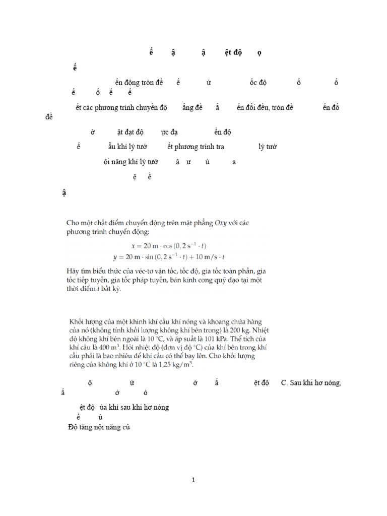 Bài tập- Lý thuyết ôn tập VLDC 1 | PDF