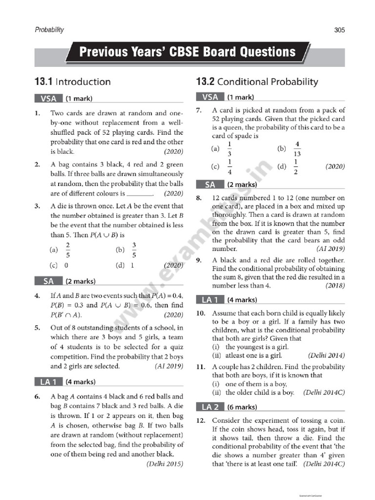 Probability Pyqs | PDF
