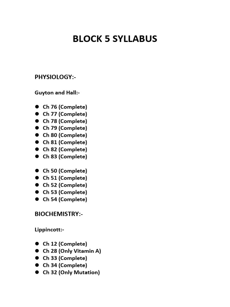 Block 5 Syllabus | PDF