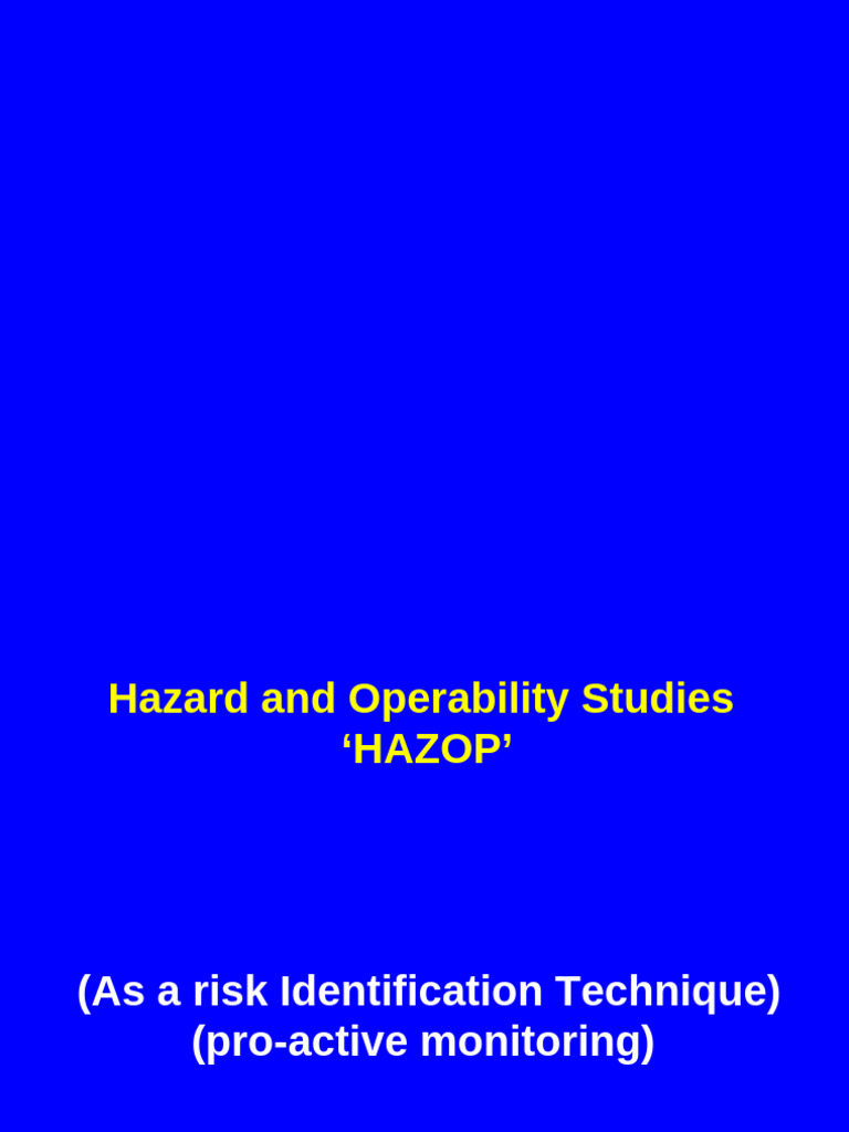 hazop study | PDF | Risk | Chemical Engineering