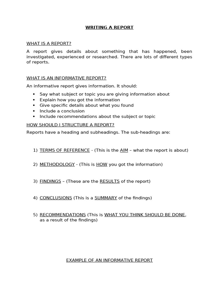 How to Write an Informative Report | PDF