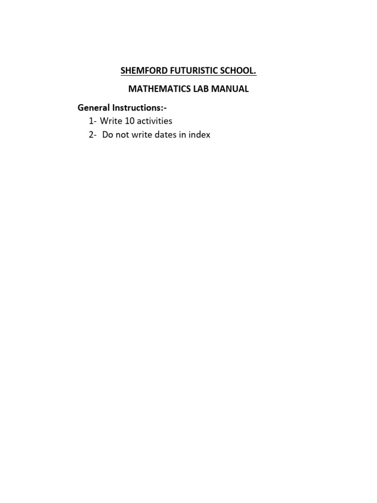Mathematics Lab Manual | PDF Mathematics Lab Manual | PDF