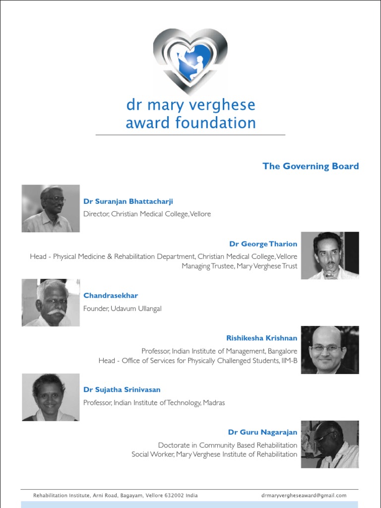 DR Mary Verghese Award Foundation Governing Board | PDF | Career ...