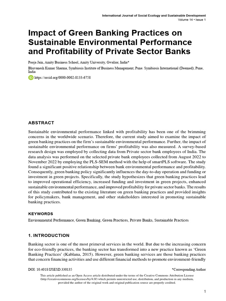 Impact of Green Banking Practices on Sustainable E | PDF | Sustainability | Factor Analysis