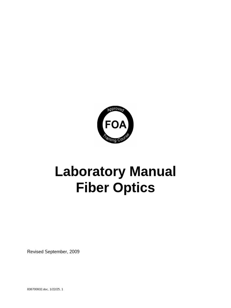 Lab Manual | PDF | Optical Fiber | Electrical Connector