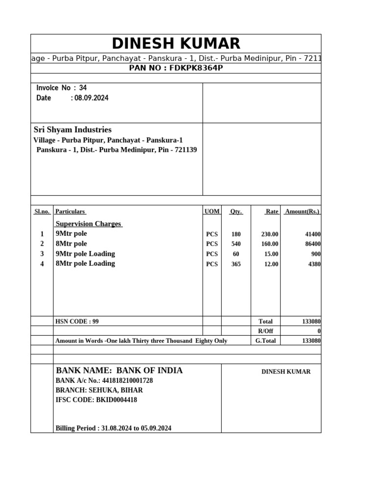 Dinesh Kumar: Sri Shyam Industries | PDF