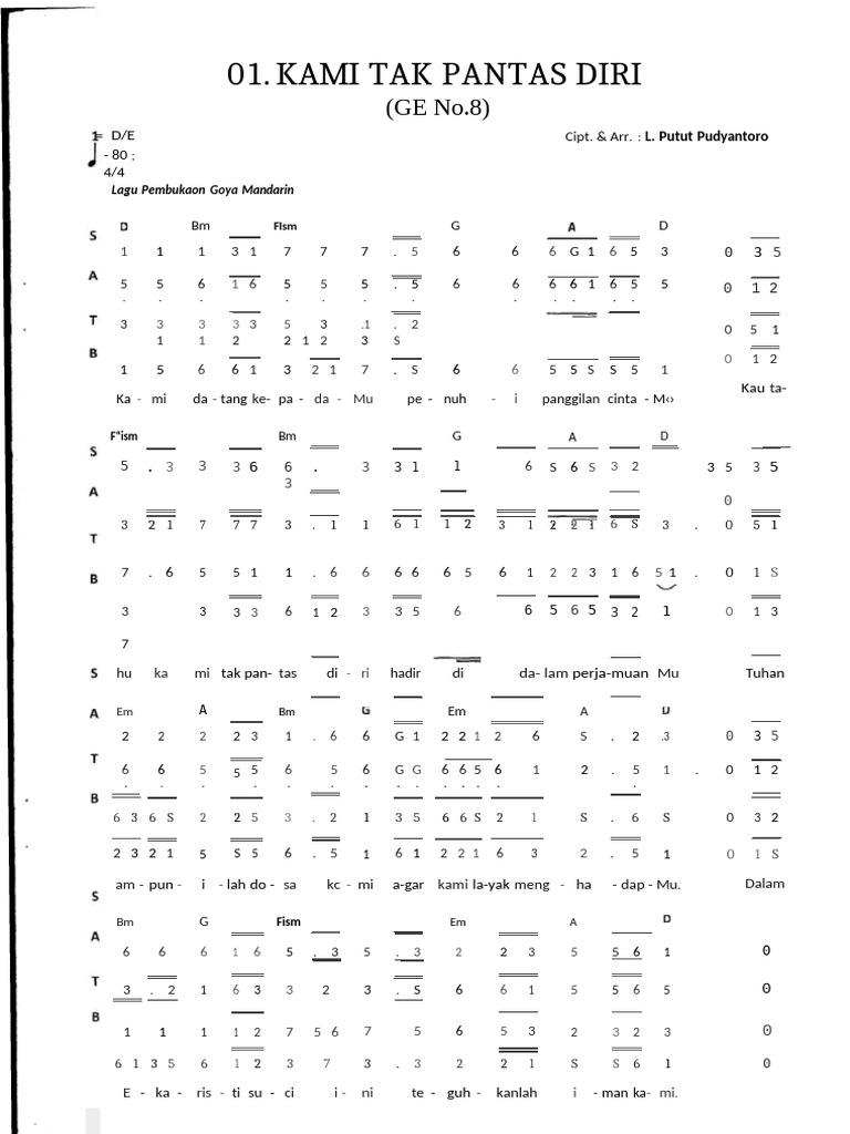 PDF Partitur Mandarin Putut | PDF