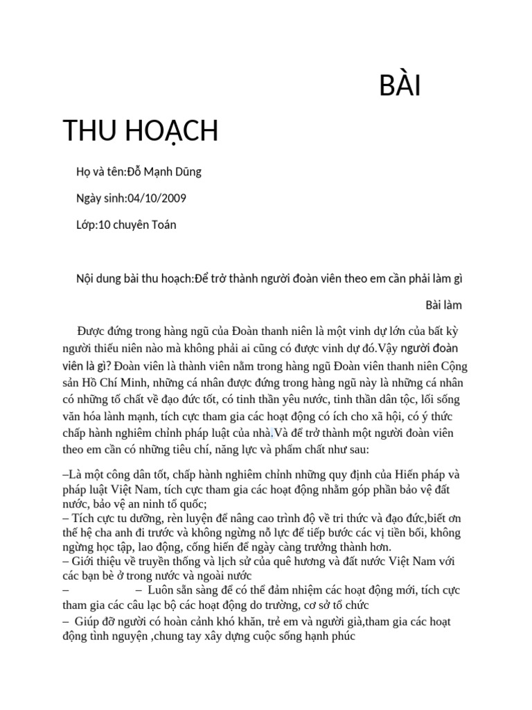 Bài Thu Ho CH | PDF