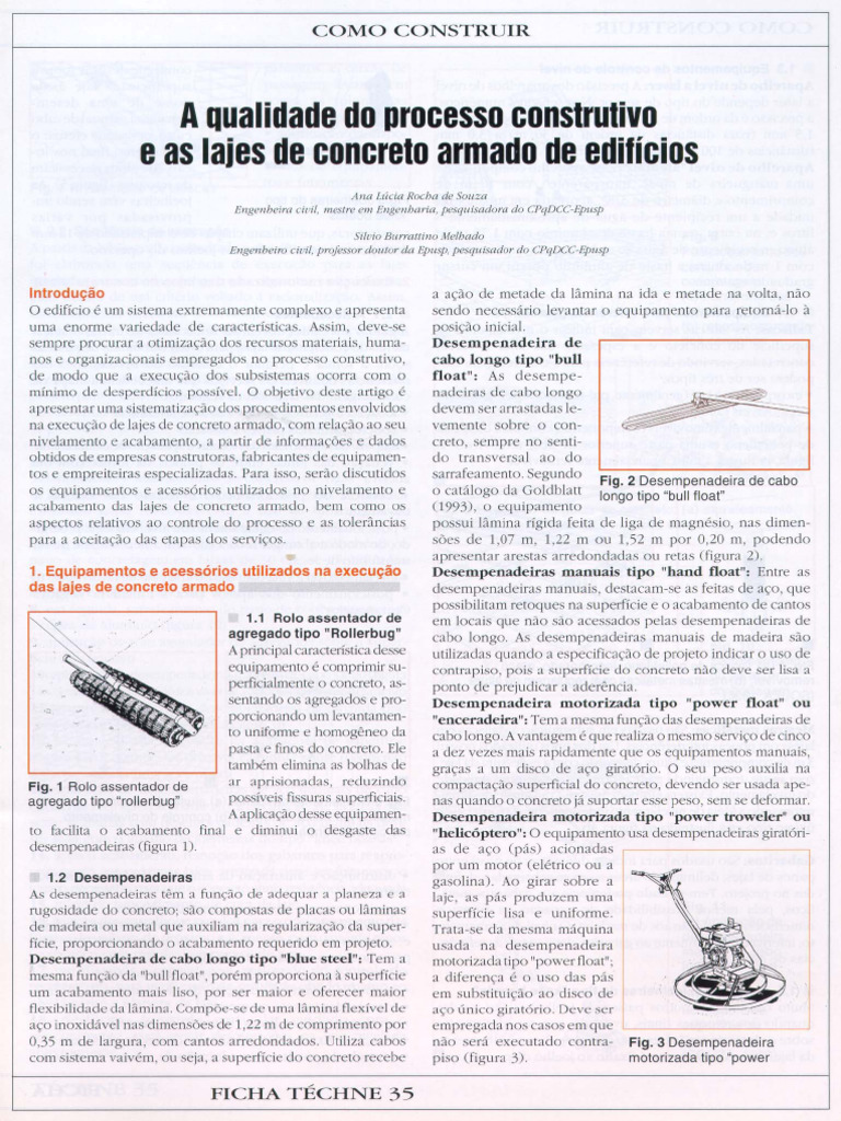 Ed. 35 - Jul-1998 - A Qualidade Do Processo Construtivo e As Lajes de ...