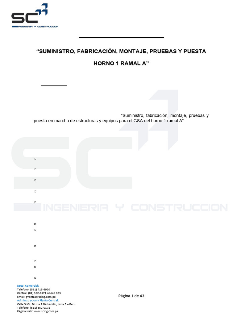 Oferta Técnica ARPL GSA Horno 1 Ramal A Rev 6 | PDF | Business | Ingeniería