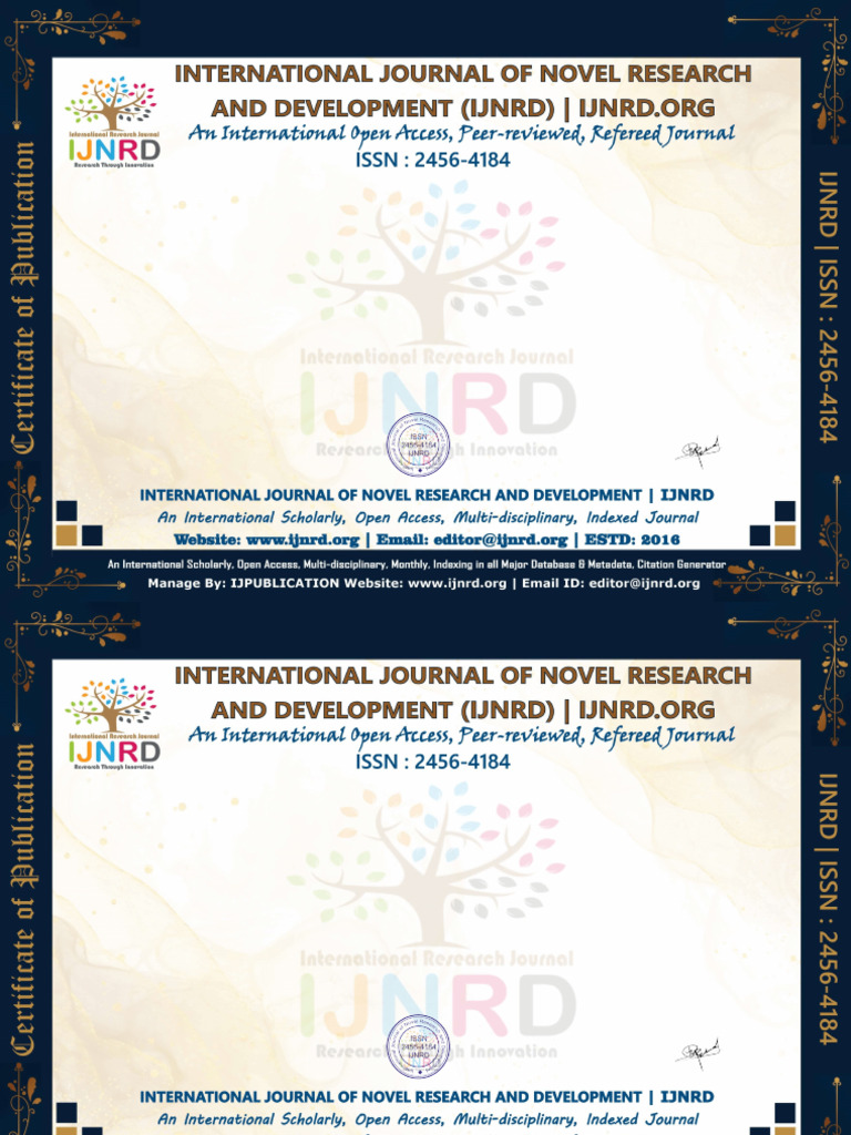 IJNRD 302136 Certificate | PDF