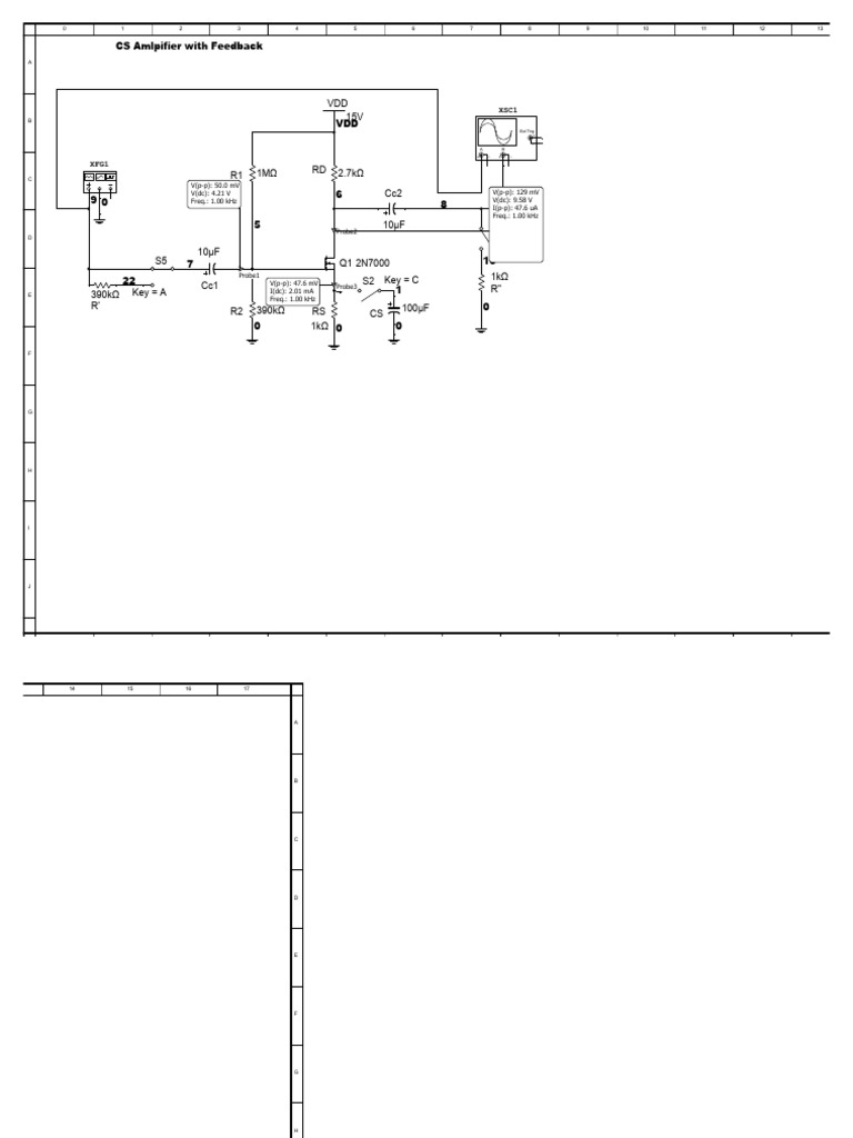CKT Diagram For CS Amplifier With Feedback | PDF | Electronic Circuits ...