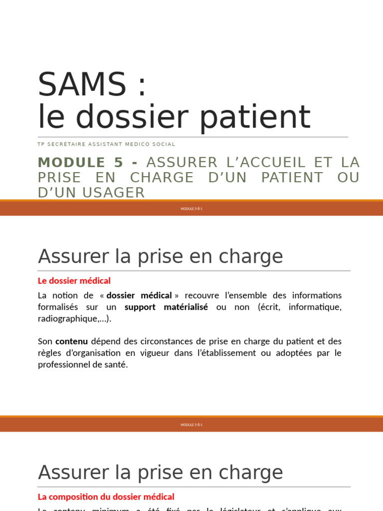 Dossier médical : contenu et accès | PDF | Professionnel de la santé ...