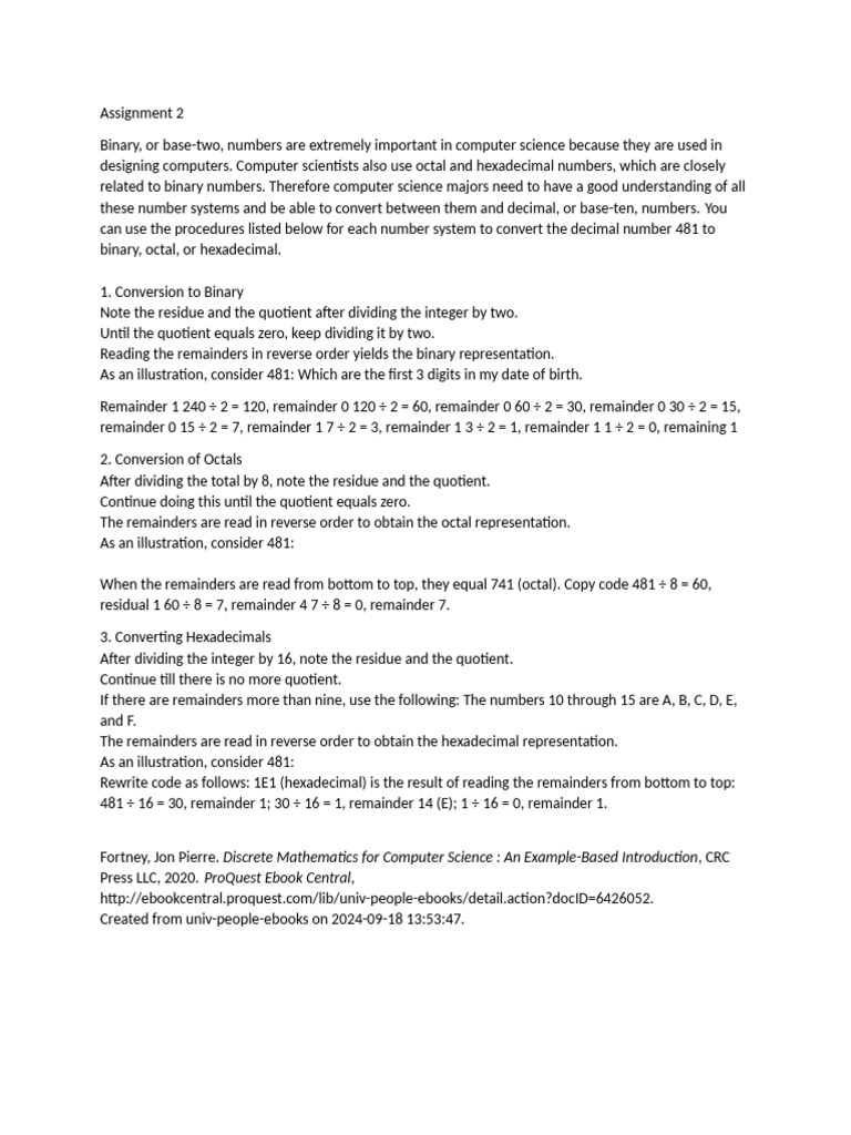 Assignment 2 | PDF | Character Encoding | Binary Coded Decimal