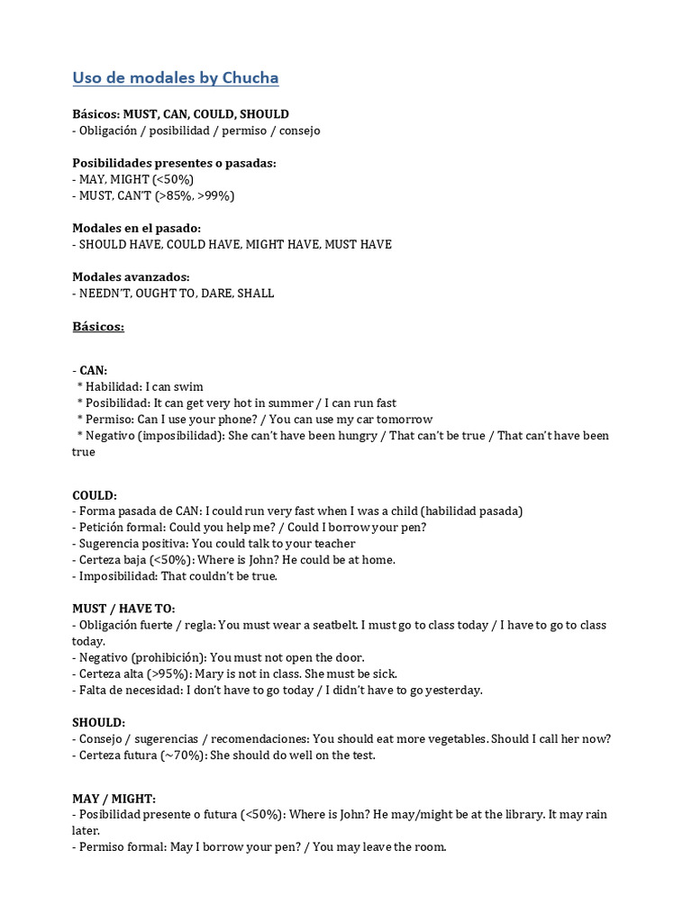 Modal verbs | PDF | Syntax | Semantics