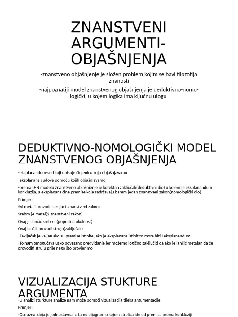 Znanstveni Argumenti-Objašnjenja | PDF