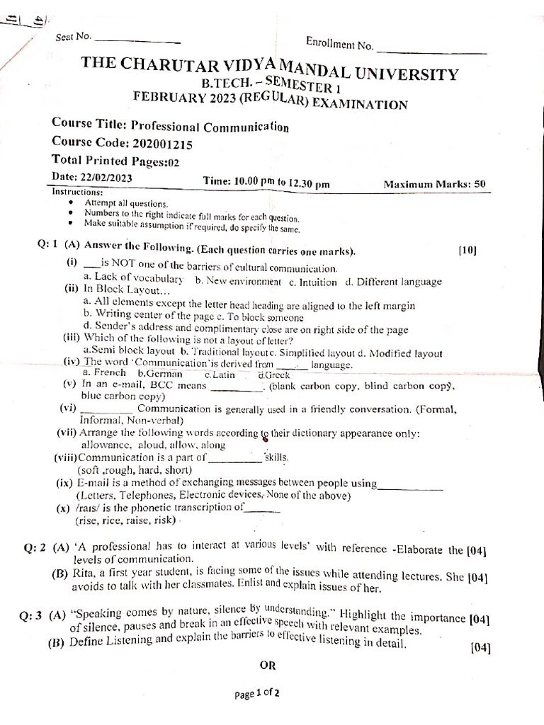 2023 External (2) | PDF | Communication | Linguistics