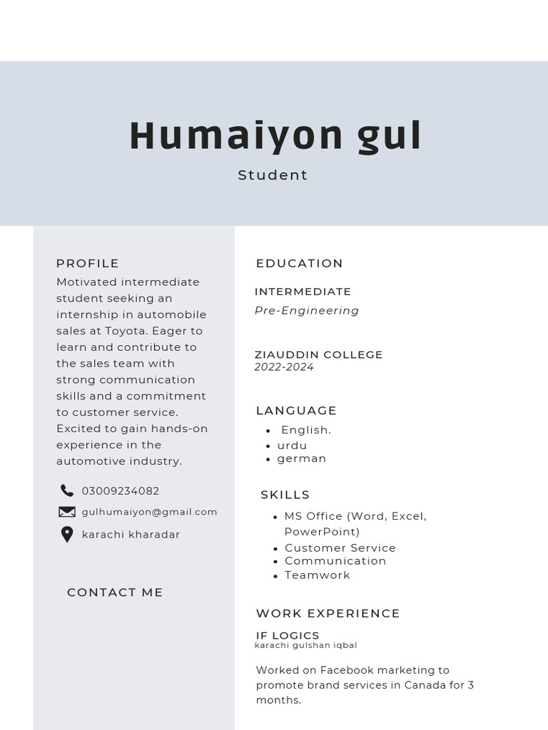 White Simple Student CV Resume | PDF