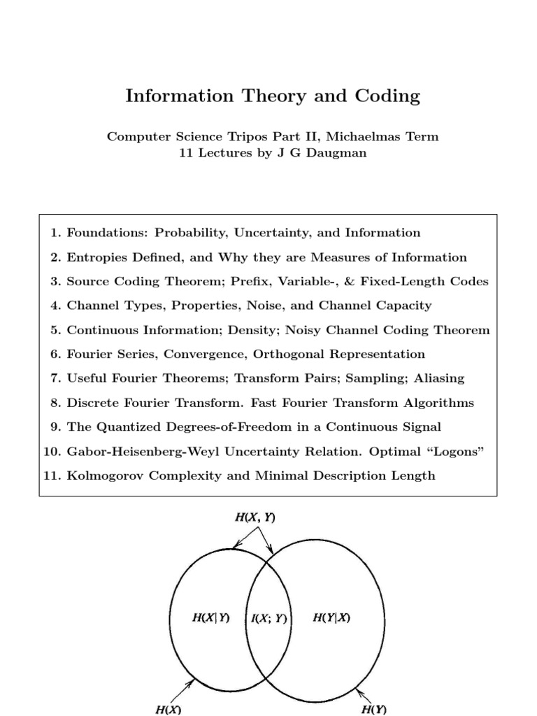 Info Theory Lectures | PDF