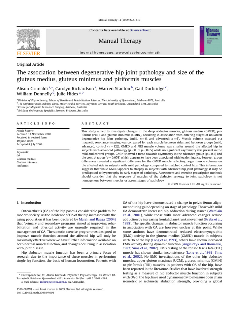 The Association Between Degenerative Hip Joint Pathology and Size of ...