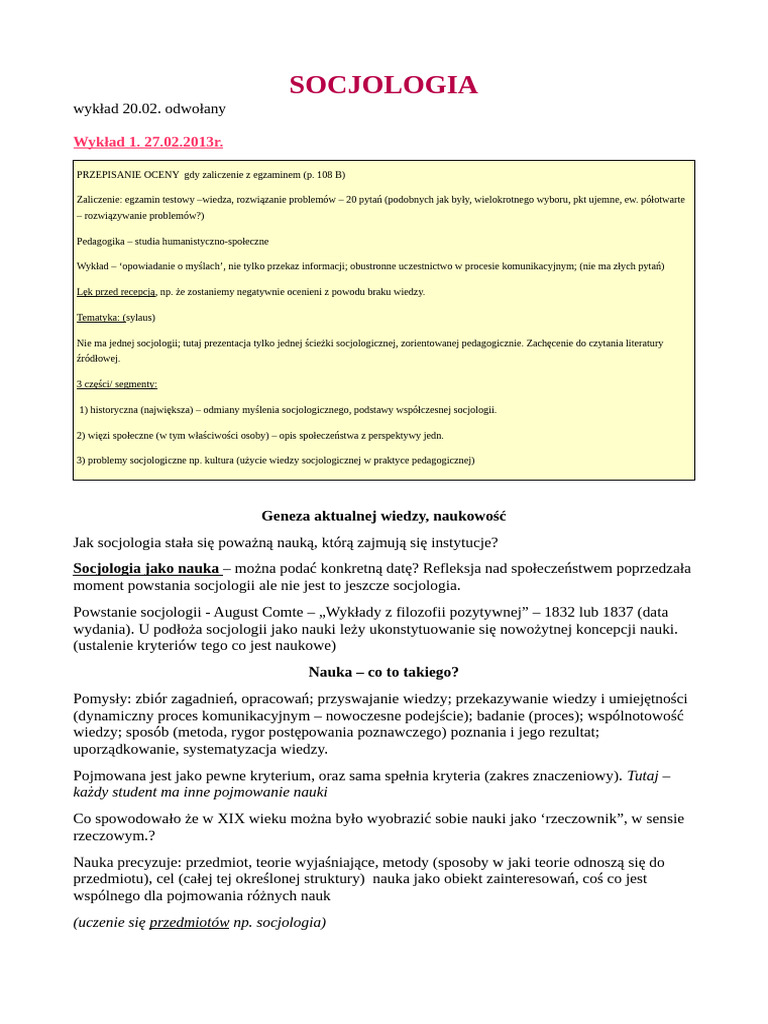 Socjologia Na Egzamin | PDF
