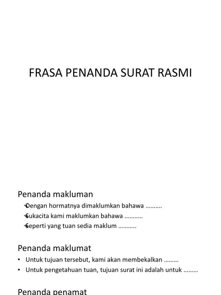 Frasa Penanda Surat Rasmi | PDF
