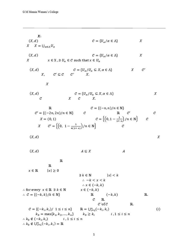 Compact Metric Space Pdf Compact Space Topological Spaces