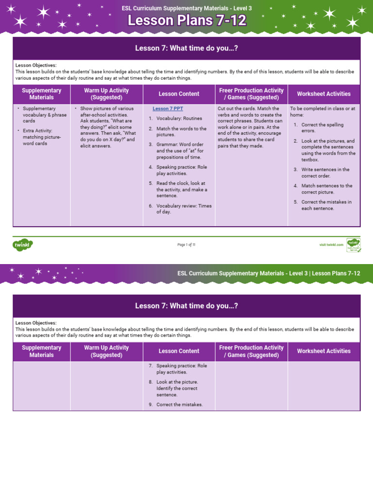 Lessons 7 12 | PDF | Vocabulary | English As A Second Or Foreign Language