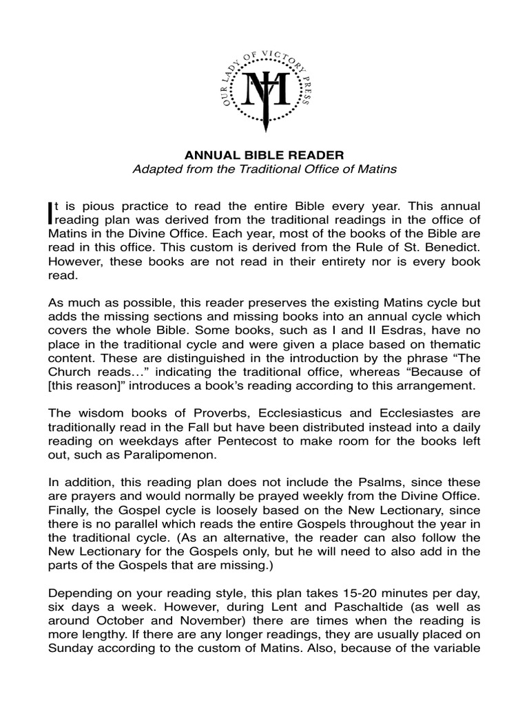 Liturgical Annual Bible Reader | PDF | Lectionary | Thou