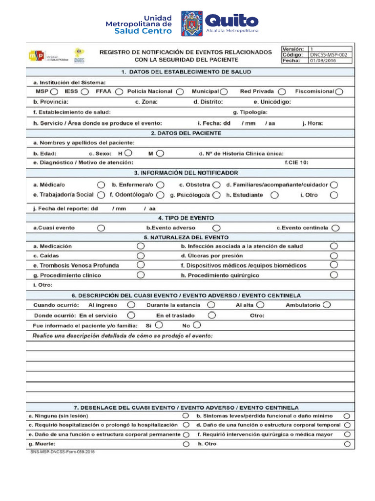 5.3.notificacion de Eventos Adversos Relacionados Con Seguridad Del Paciente | PDF