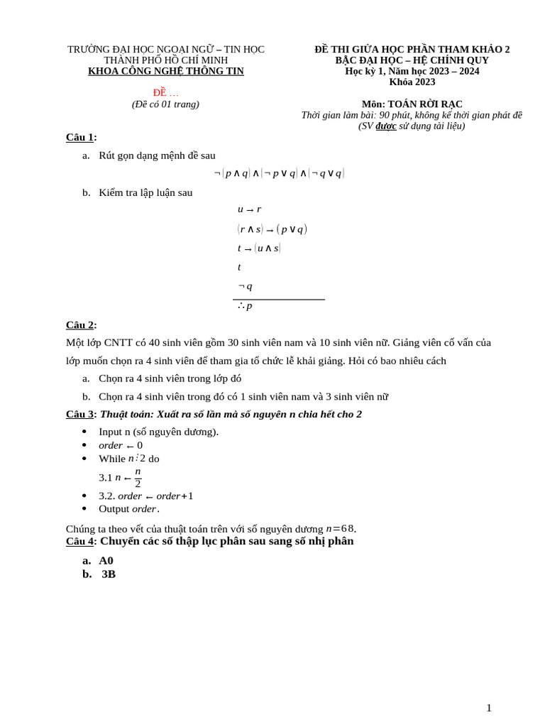 Thi Gi A K Tham KH o 2 Năm 2023 | PDF