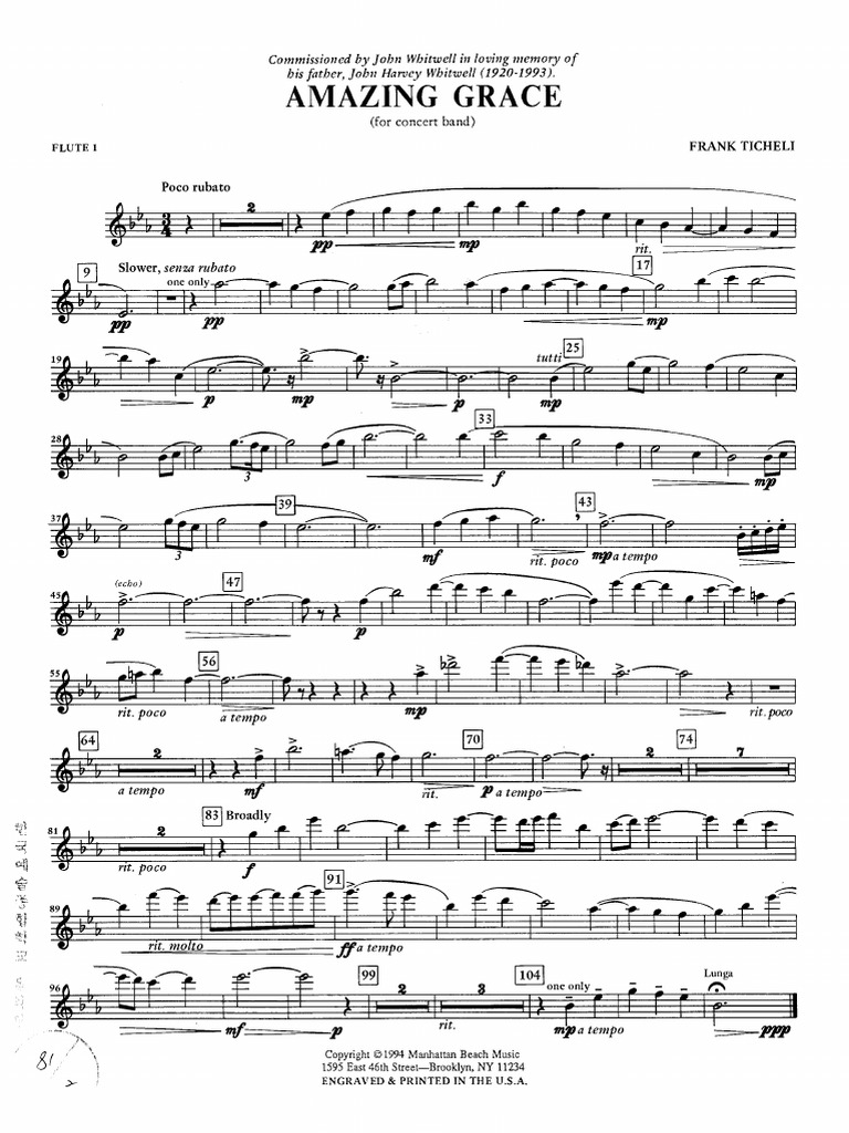 Amazing Grace - Parts | PDF