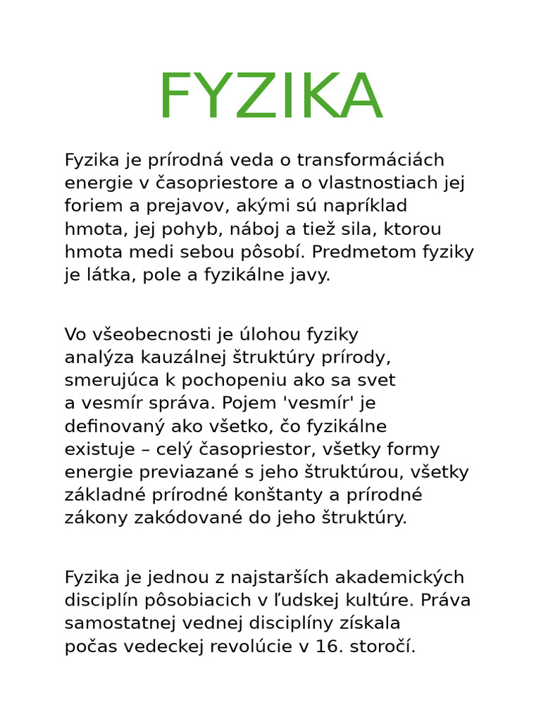 Fyzika | PDF