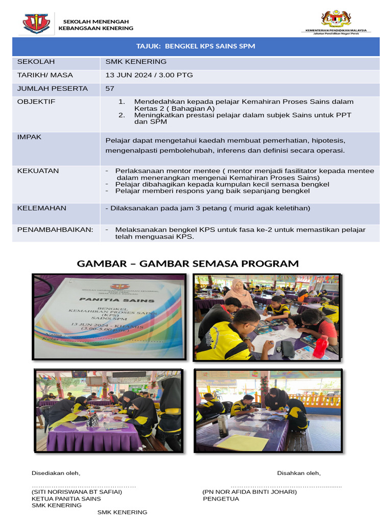 Laporan Bengkel KPS (Panitia Sains) | PDF