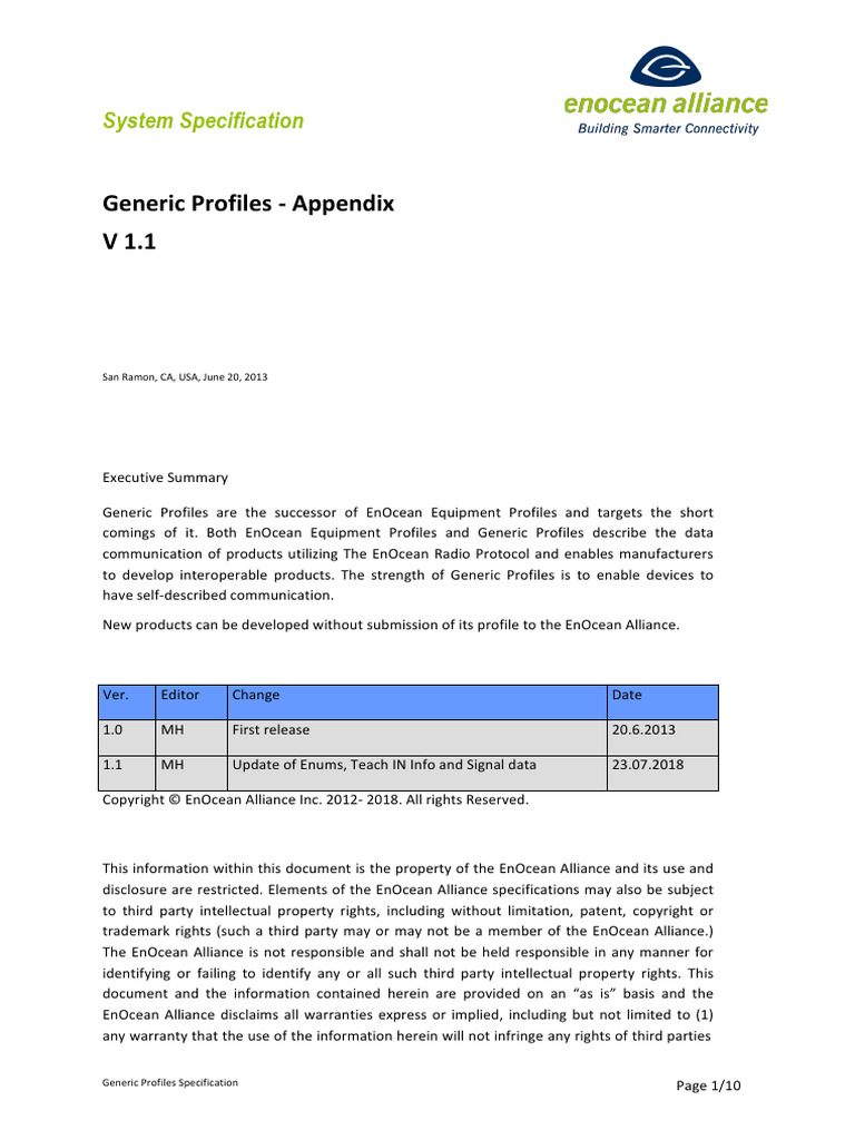 Generic Profiles Appendix V1.1 | PDF | Intellectual Property | Trademark