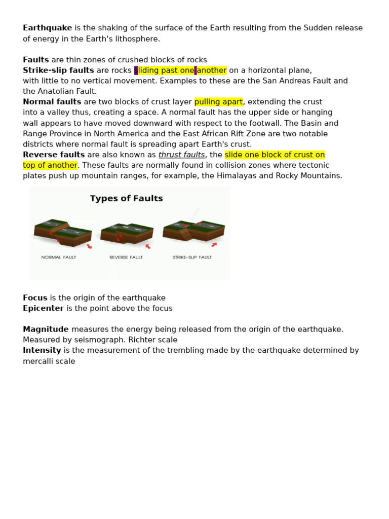 Understanding Earthquakes and Typhoons | PDF | Fault (Geology ...