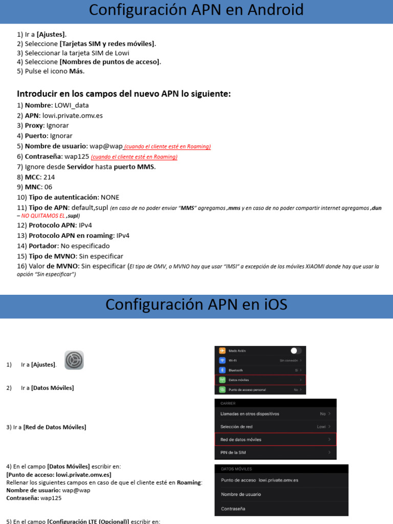 Configuración APN | PDF