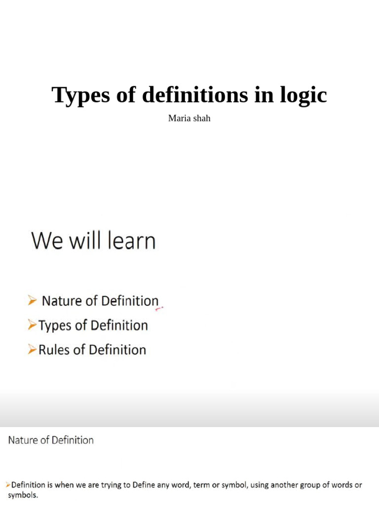 Types of Definitions in Logic | PDF