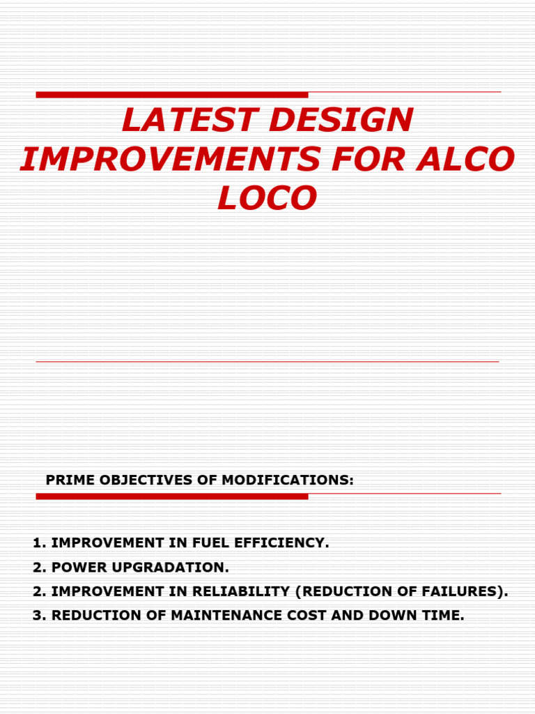 Design-Improve in AlCO Loco New | PDF | Engines | Lubricant